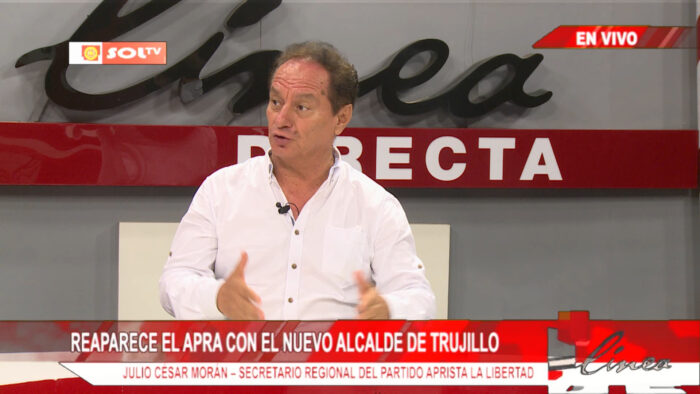 Secretario regional del partido aprista, Julio César Morán, hace ...