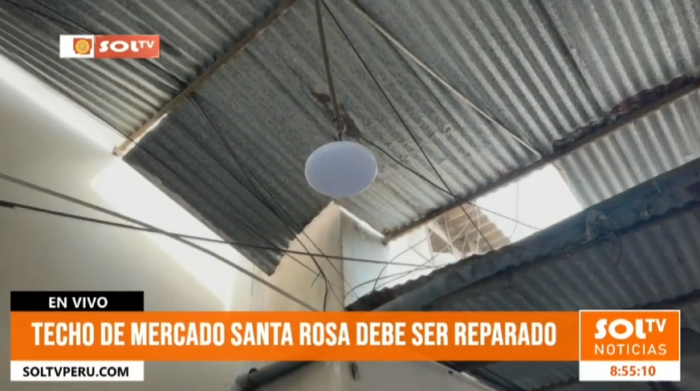 Mercado Santa Rosa: techo en riesgo